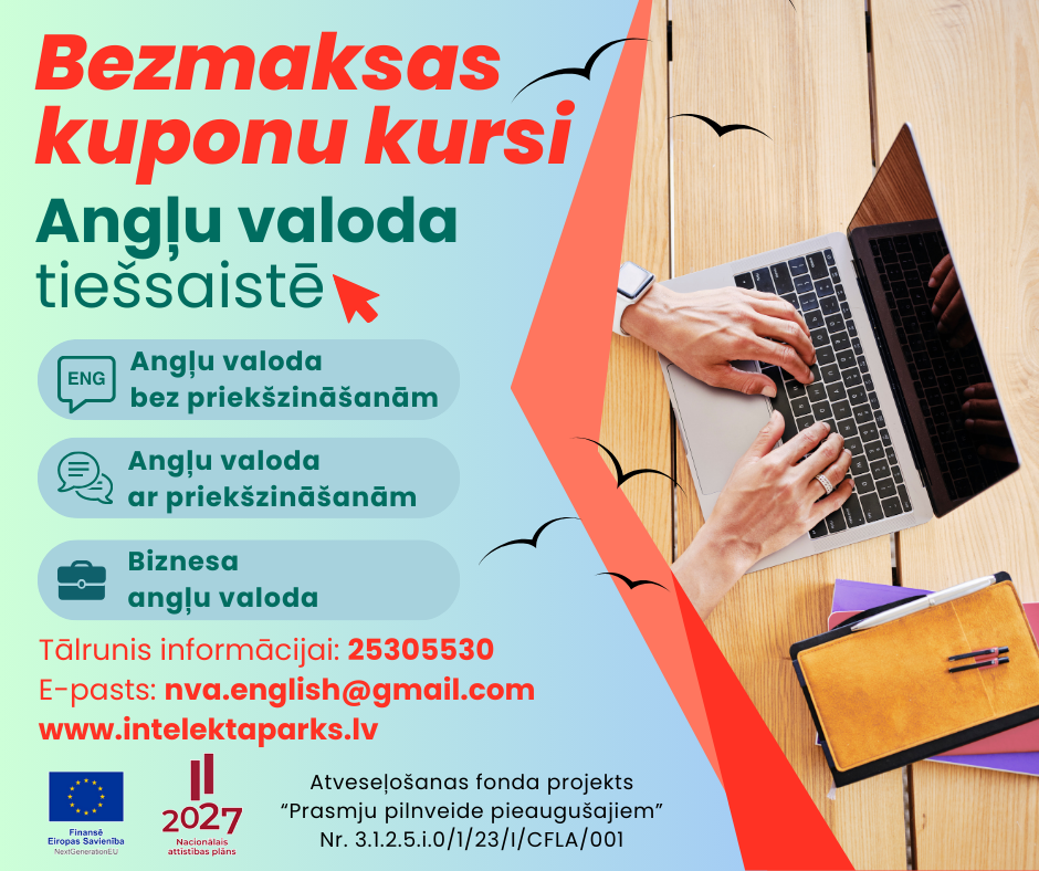 Bezmaksas angļu valodas kursi | Intelekta parks